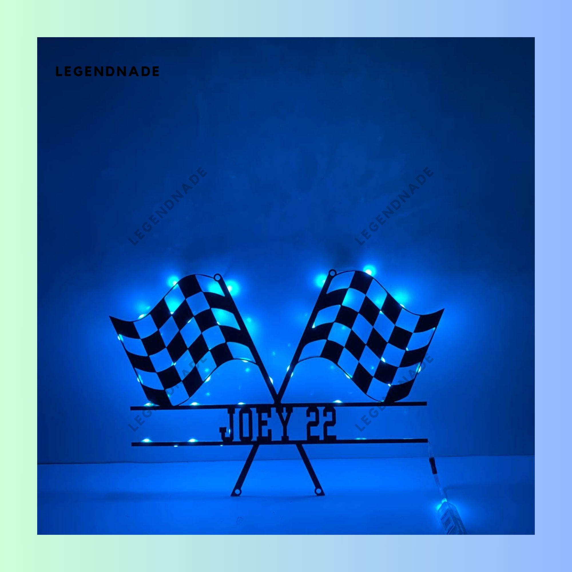 Personalized Start Finish Racing Flag Metal Sign, Race Checkered Flag ...