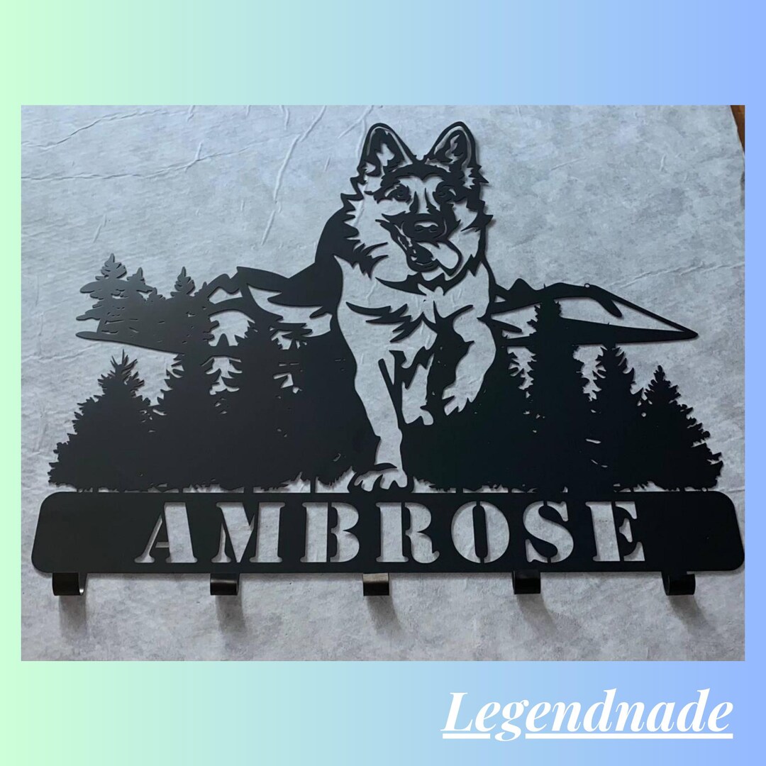 Personalized GSD German Shepherd Medal Hanger Wall Art Led Light ...