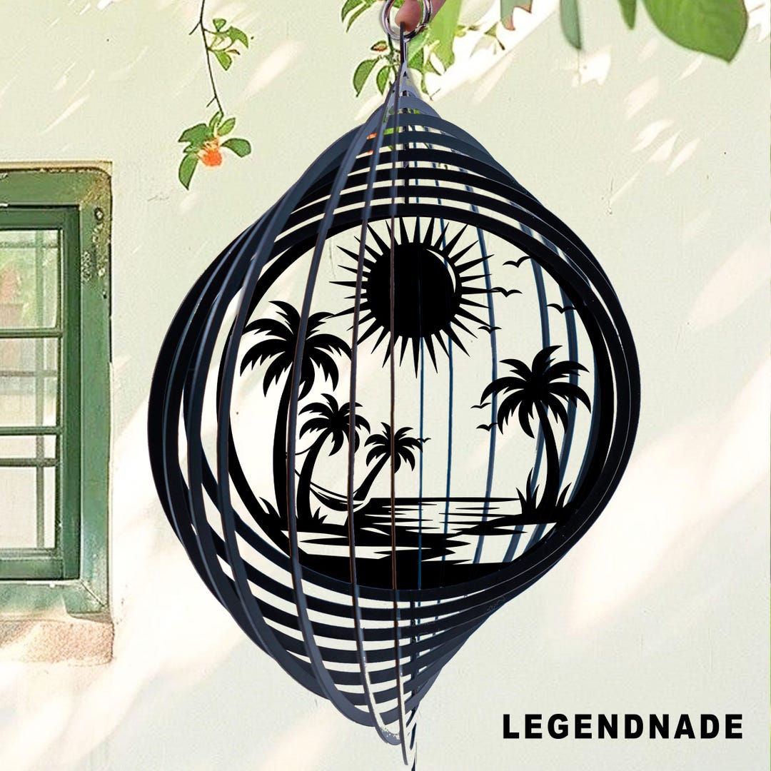 Personalized Palm Tree Metal Wind Spinner, Custom Palm Tree Wind ...