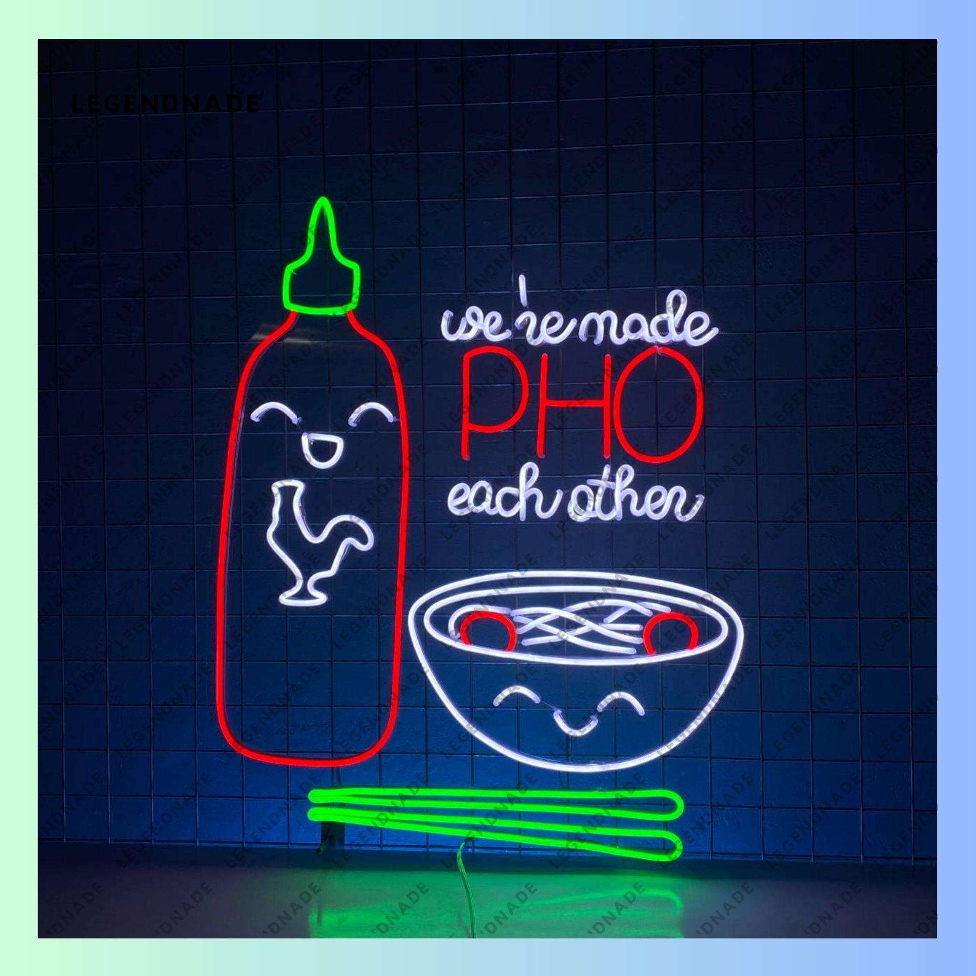 We're Made Pho Each Other Neon Sign, Vietnamese Cuisine Led Sign, Pho ...