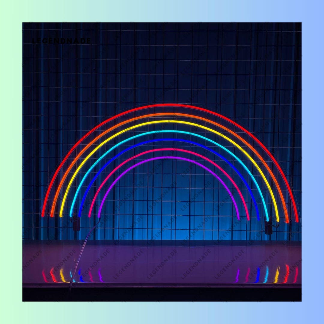 Rainbow Neon Sign, Rainbow Colorful Led Sign, Rainbow LGBT Led Light ...