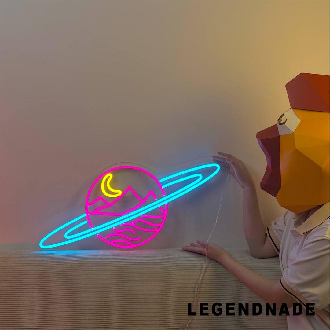 Planet Neon Sign, Desert Planet Led Sign, Space Decor Led Light, Coffee ...