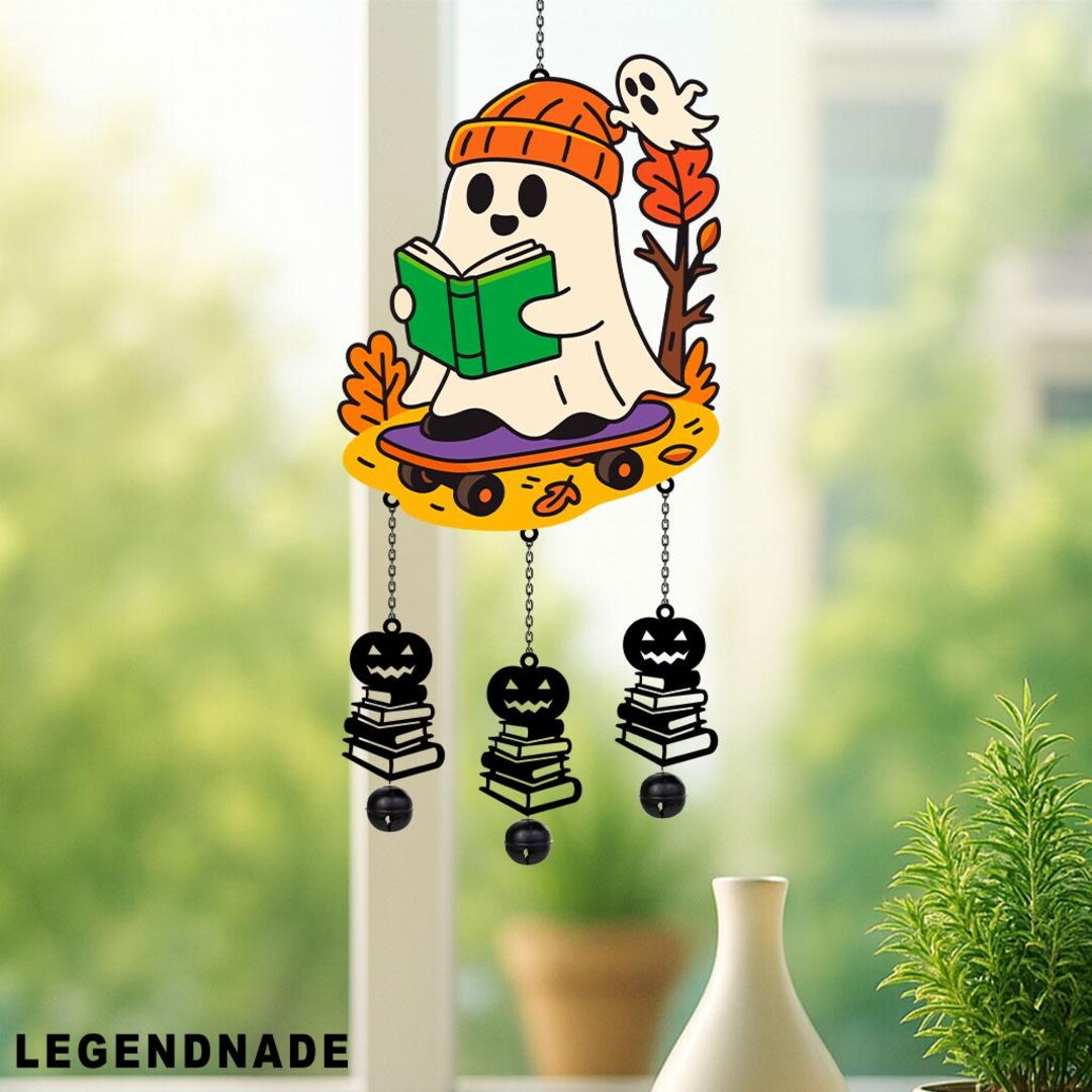 Ghost Wind Chimes, Spooky Halloween Outdoor Decoration, Halloween Decor ...