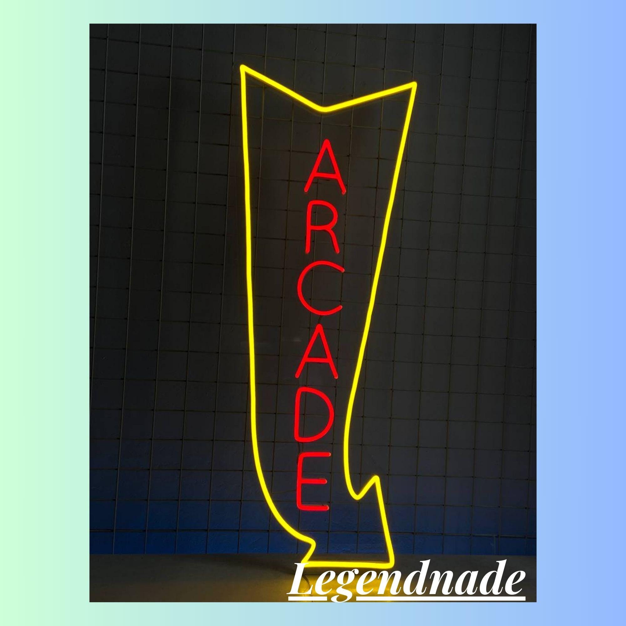 Arcade Neon Sign, Directional Arrow Led Sign, Arcade Arrow Led Light ...