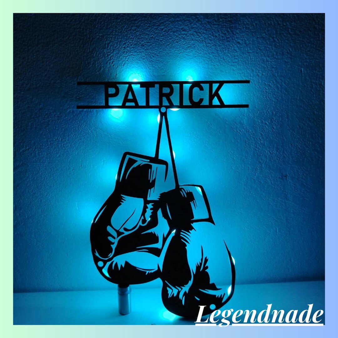 Personalized Boxing Gloves Metal Sign, Boxing Metal Light, Boxing Led ...
