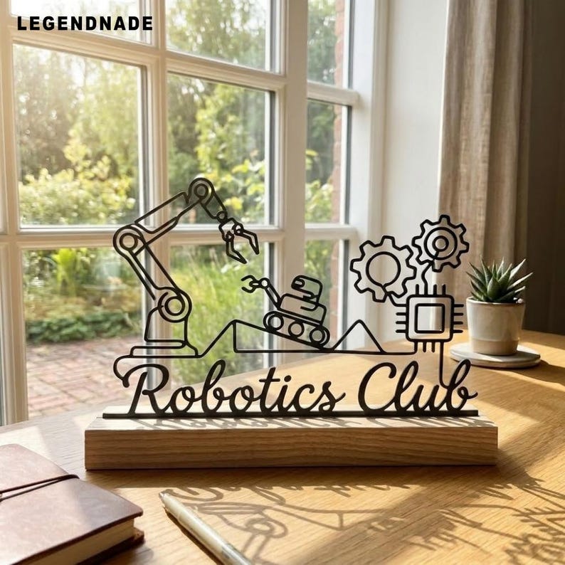 Custom Robotics Metal Table Decor, Engineer Decor, Personalized Stem ...