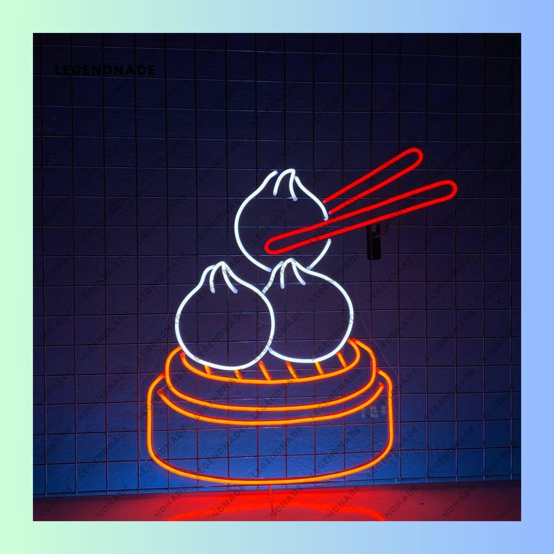 Dim Sum Neon Sign, Dimsum Led Sign, Chinese Dumbling Led Light, Chinese Dimsum Light, Dimsum ...