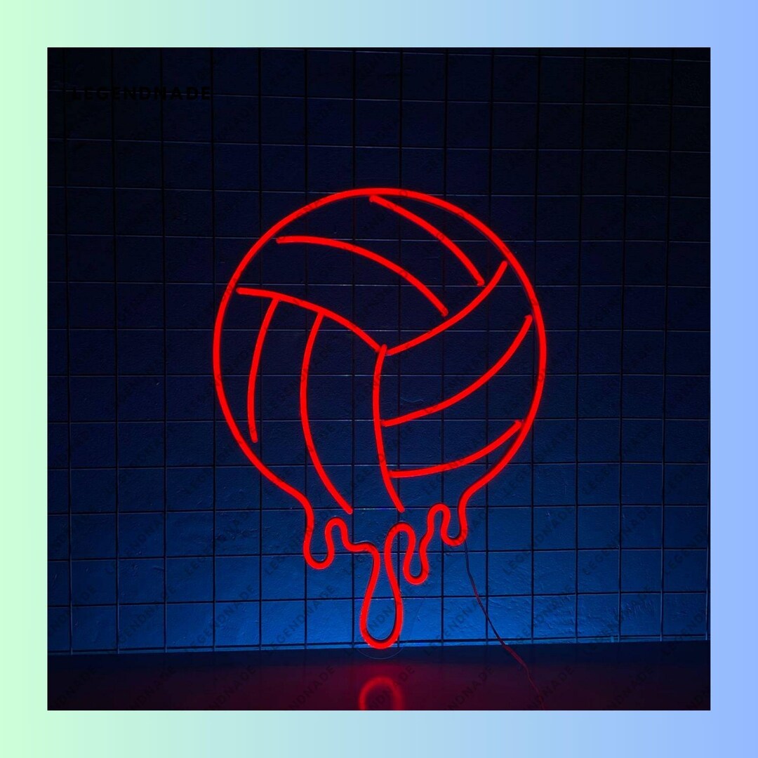 Volleyball Dripping Neon Sign, Volleyball Ball Sign, Volleyball Led ...