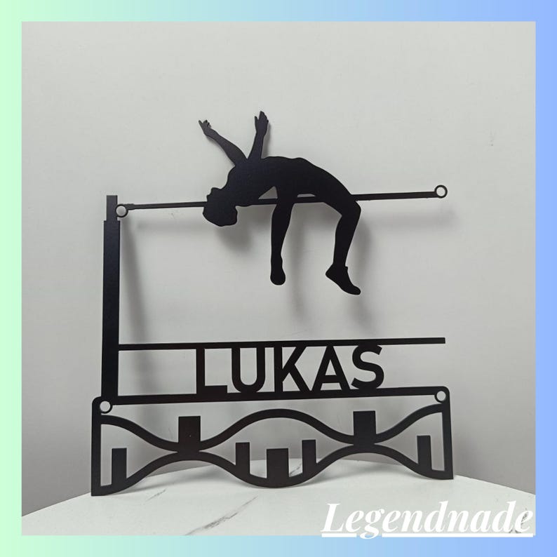 Personalized Pole Vaulter Medal Hanger Wall Art Led Light, Pole Vaulter ...