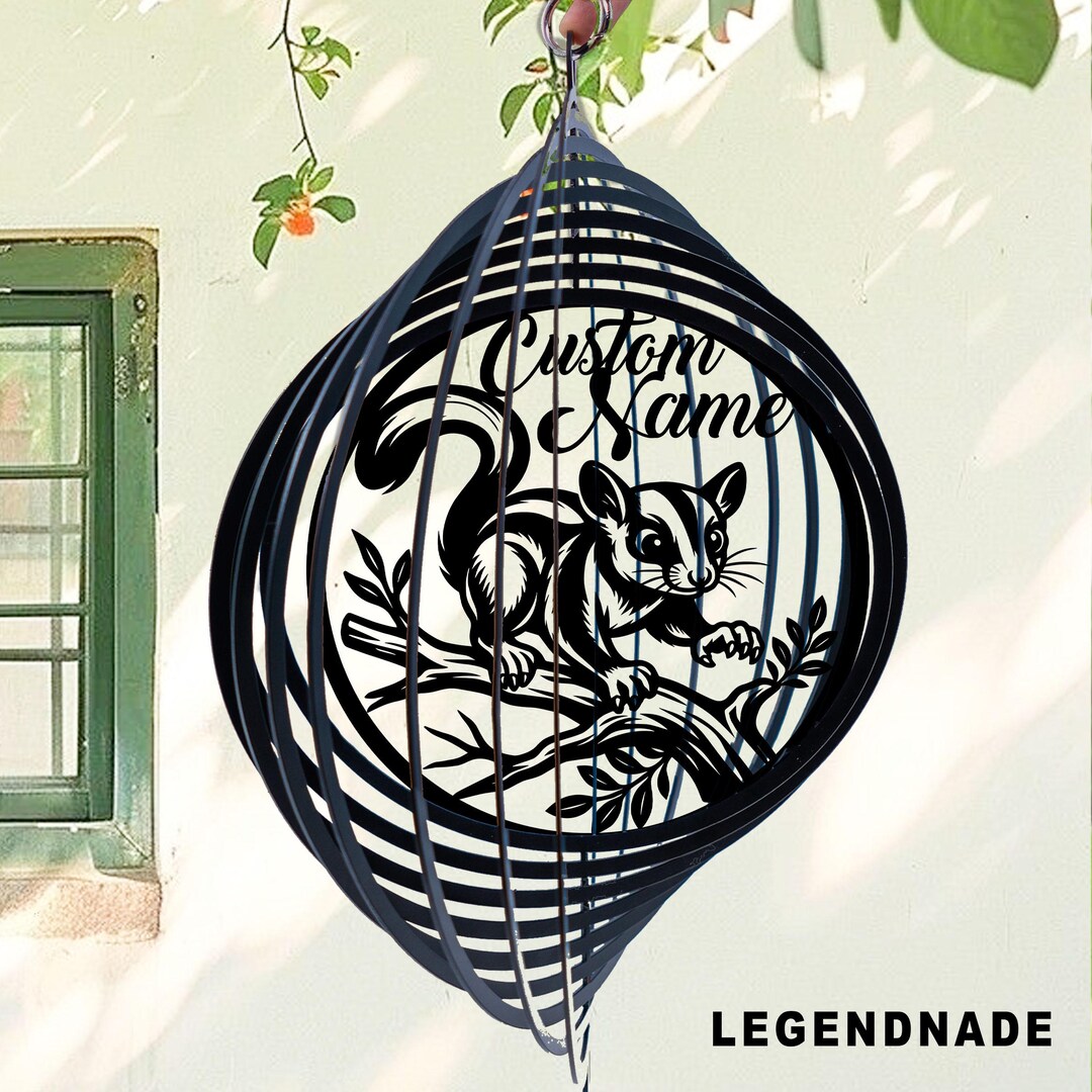 Personalized Sugar Glider Metal Wind Spinner, Custom Sugar Glider Wind ...