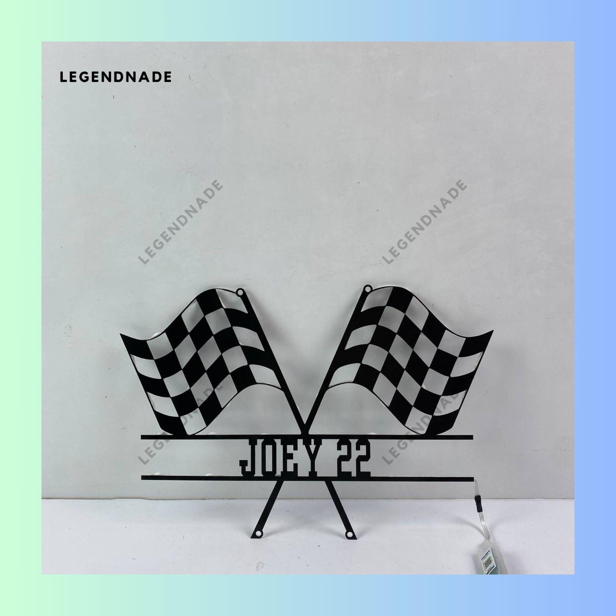 Personalized Start Finish Racing Flag Metal Sign, Race Checkered Flag ...