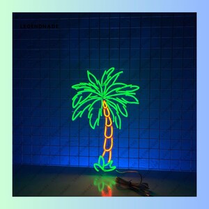 Palm Tree Neon Sign, Palm Tree Led Sign, Palm Tree Beach Led Light ...