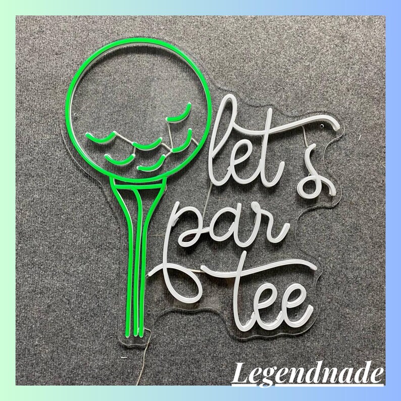 Let's Par Tee Golf Neon Sign, Golf Ball Led Sign, Golf Lover Led Light ...