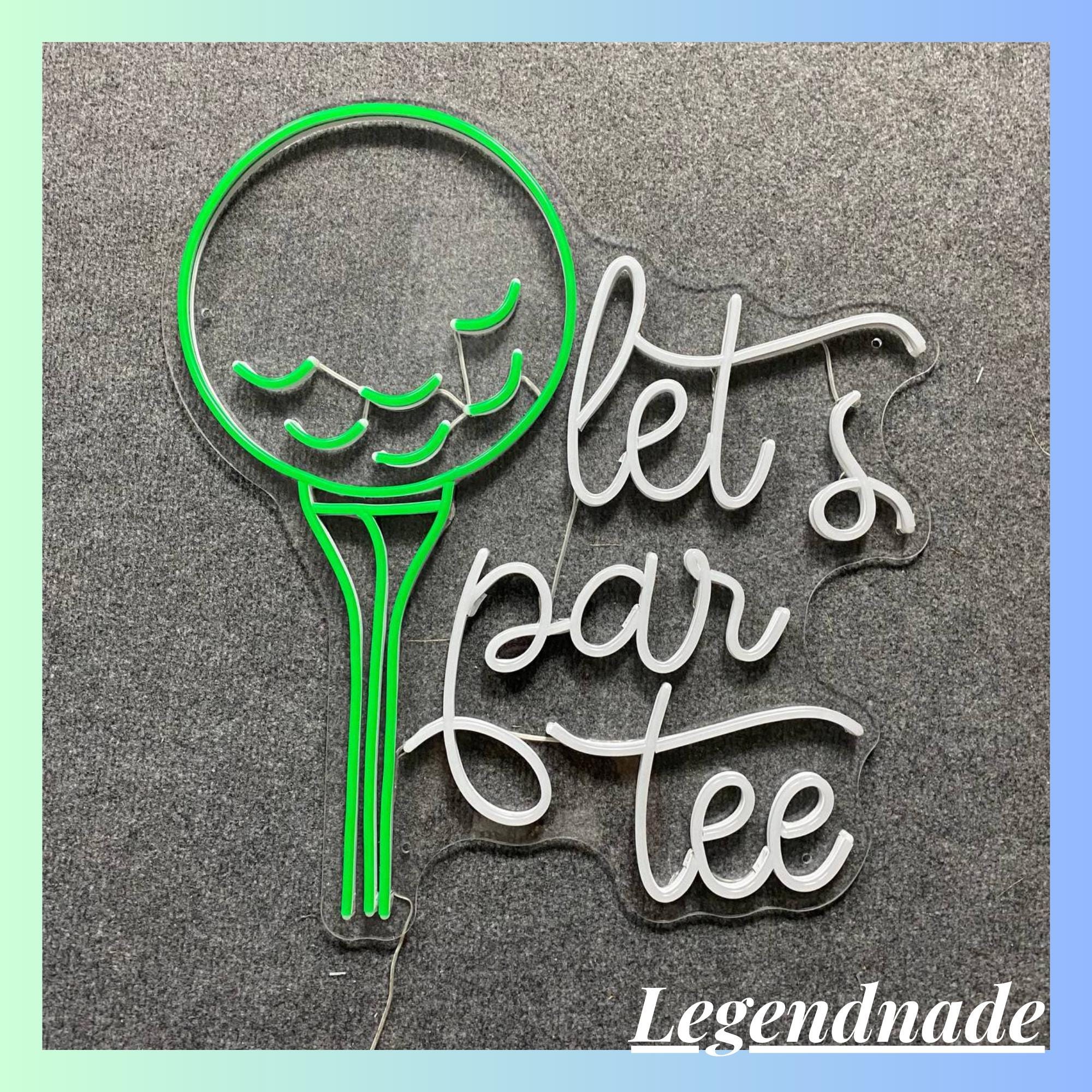 Let's Par Tee Golf Neon Sign, Golf Ball Led Sign, Golf Lover Led Light ...
