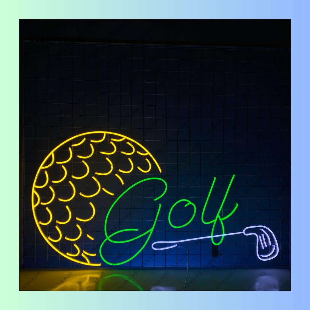 Golf Neon Sign, Golf Ball Led Sign, Golf Lover Led Light, Golfer Sport ...