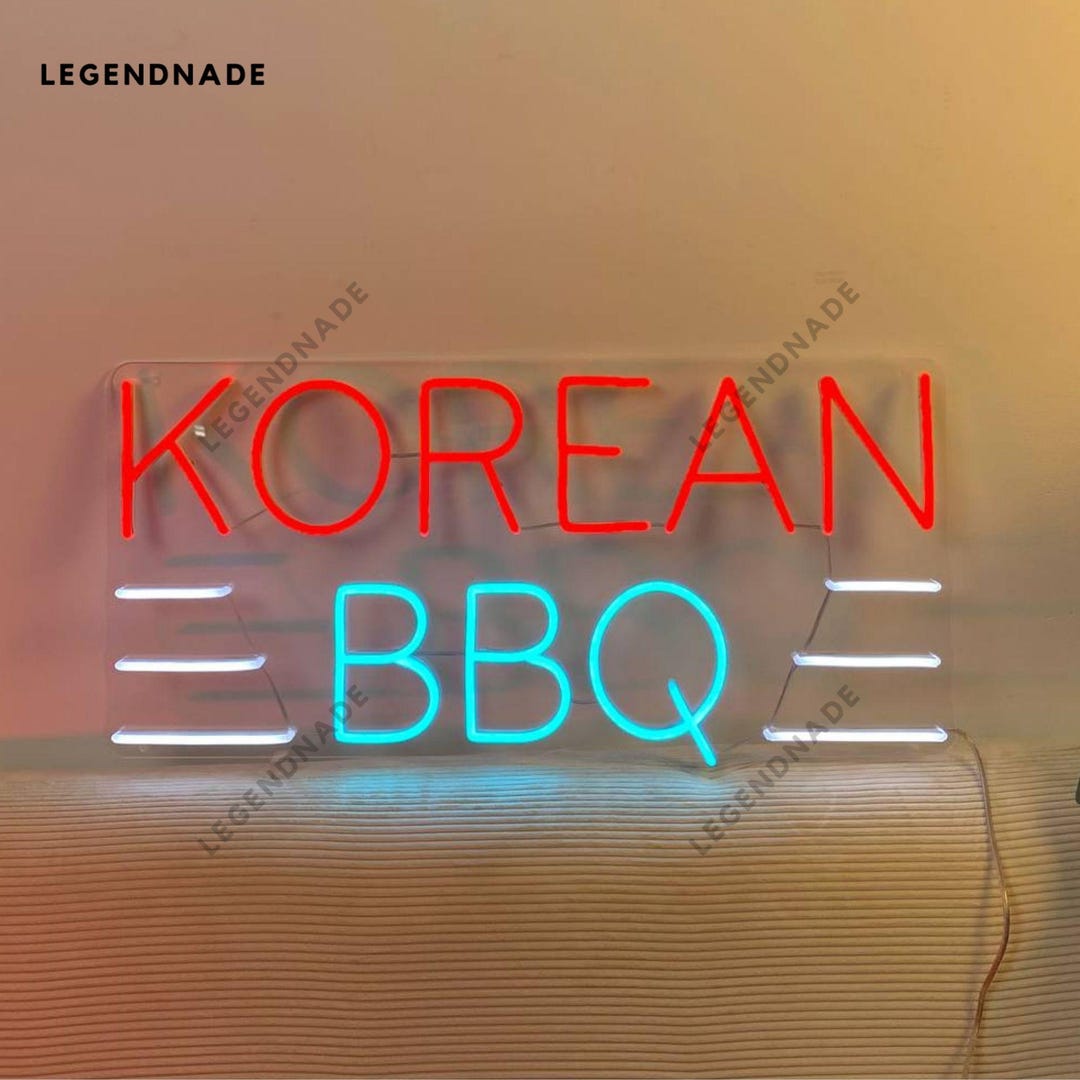 Korean BBQ Neon Sign, Barbecue Korea Led Sign, Korean Grill Led Light ...