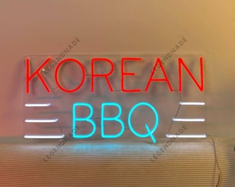 Korean BBQ Neon Sign, Barbecue Logo Led Sign, Korean Food Led Light ...