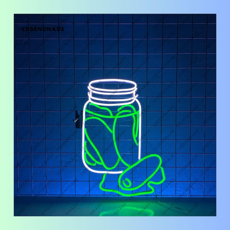 Pickle Neon Sign, Jar of Pickles Led Sign, Pickle Food Led Light ...