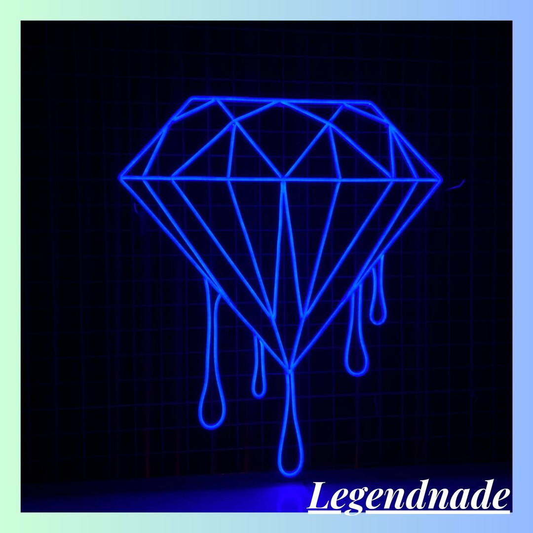 Dripping Diamond Neon Sign, Diamond Led Sign, Melting Diamond Led Light ...