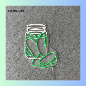 Pickle Neon Sign, Jar of Pickles Led Sign, Pickle Food Led Light ...