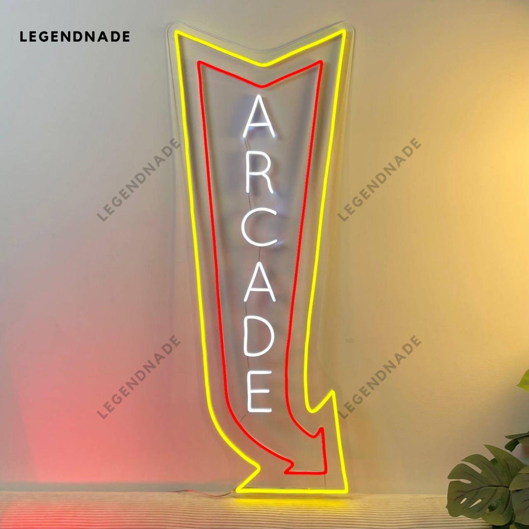 Arcade Neon Sign, Directional Arrow Led Sign, Arcade Arrow Led Light ...