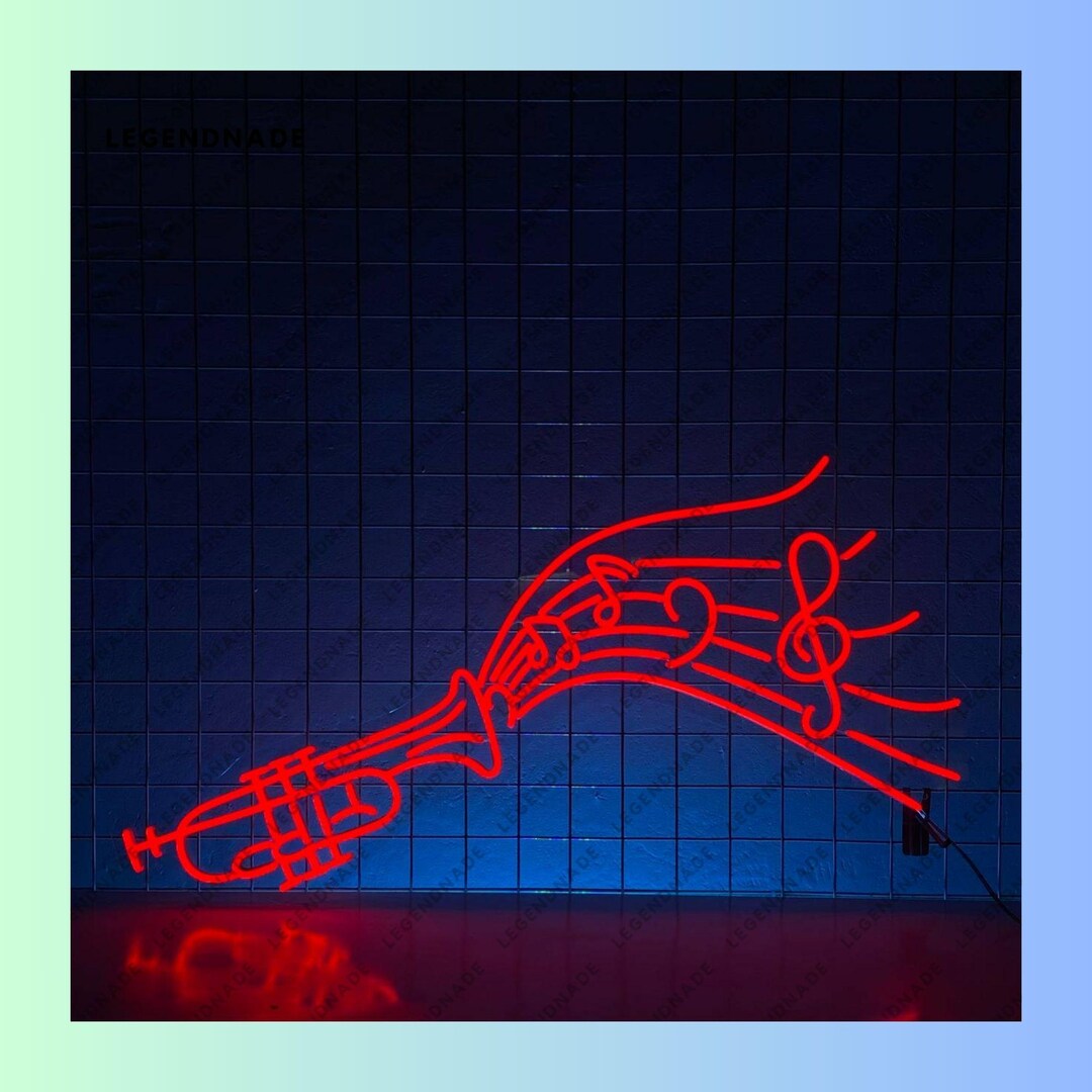 Trumpet Music Flow Neon Sign, Trumpet Led Sign, Musical Led Light ...