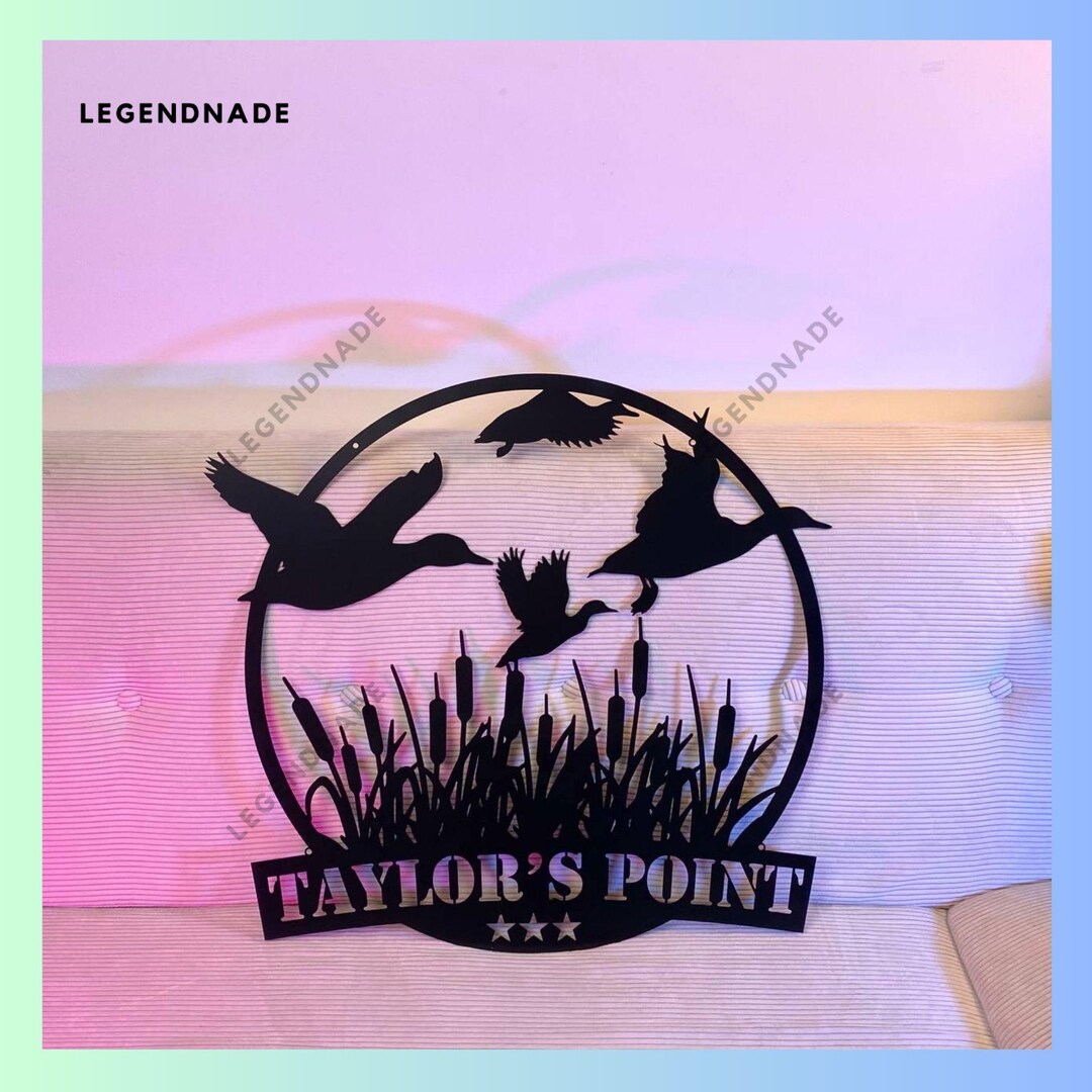 Personalized Flying Mallard Duck Hunting Metal Sign, Mallard Duck Metal ...