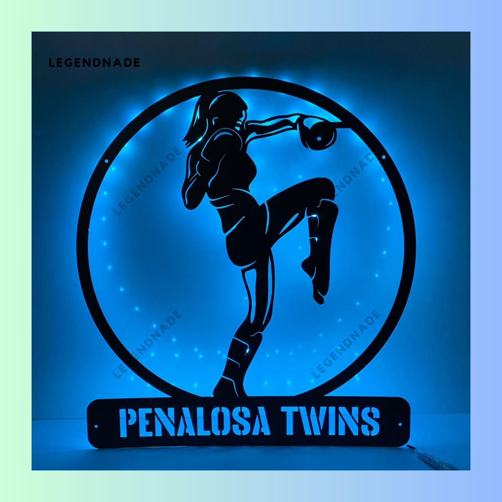 Personalized Girl Kickboxing Metal Sign, Kickboxer Metal Light ...