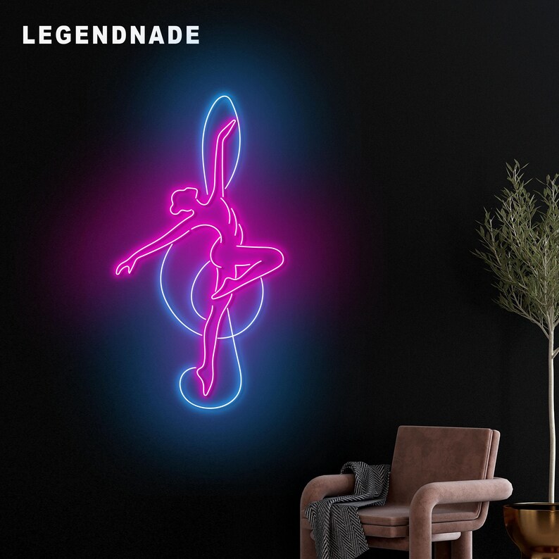Dancer Neon Sign for Studio Decor, Ballet Girl LED Light, Custom Neon ...