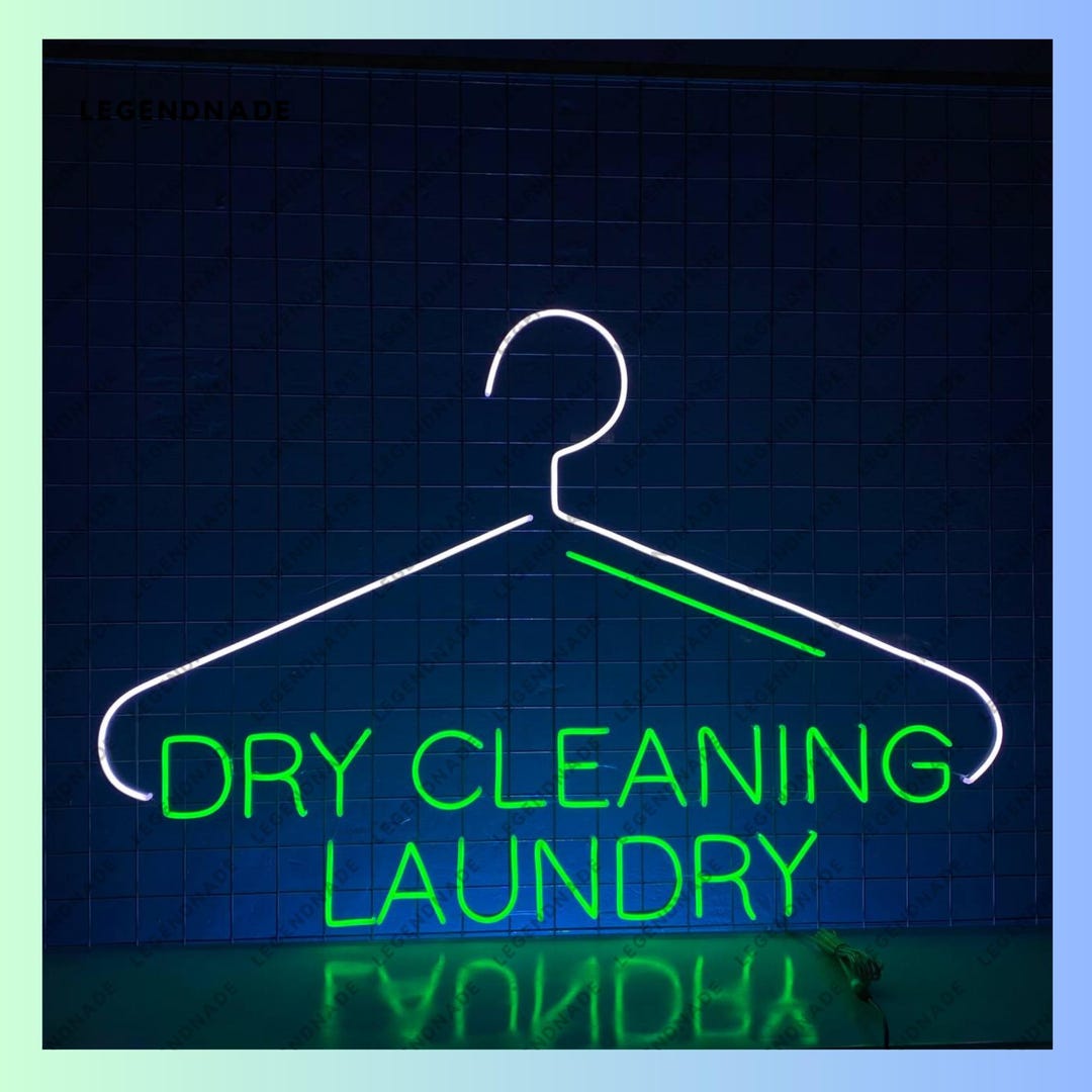 Dry Cleaning Neon Sign, Laundry Room Led Sign, Wardrobe Hanger Led ...