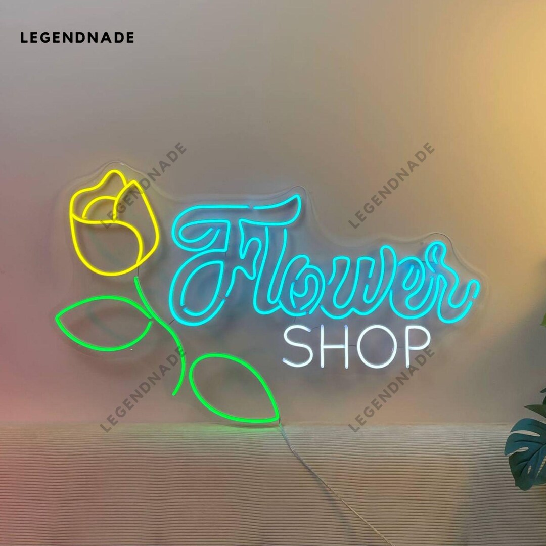 Flower Shop Neon Sign, Flower Open Led Sign, Flower Shop Led Light ...