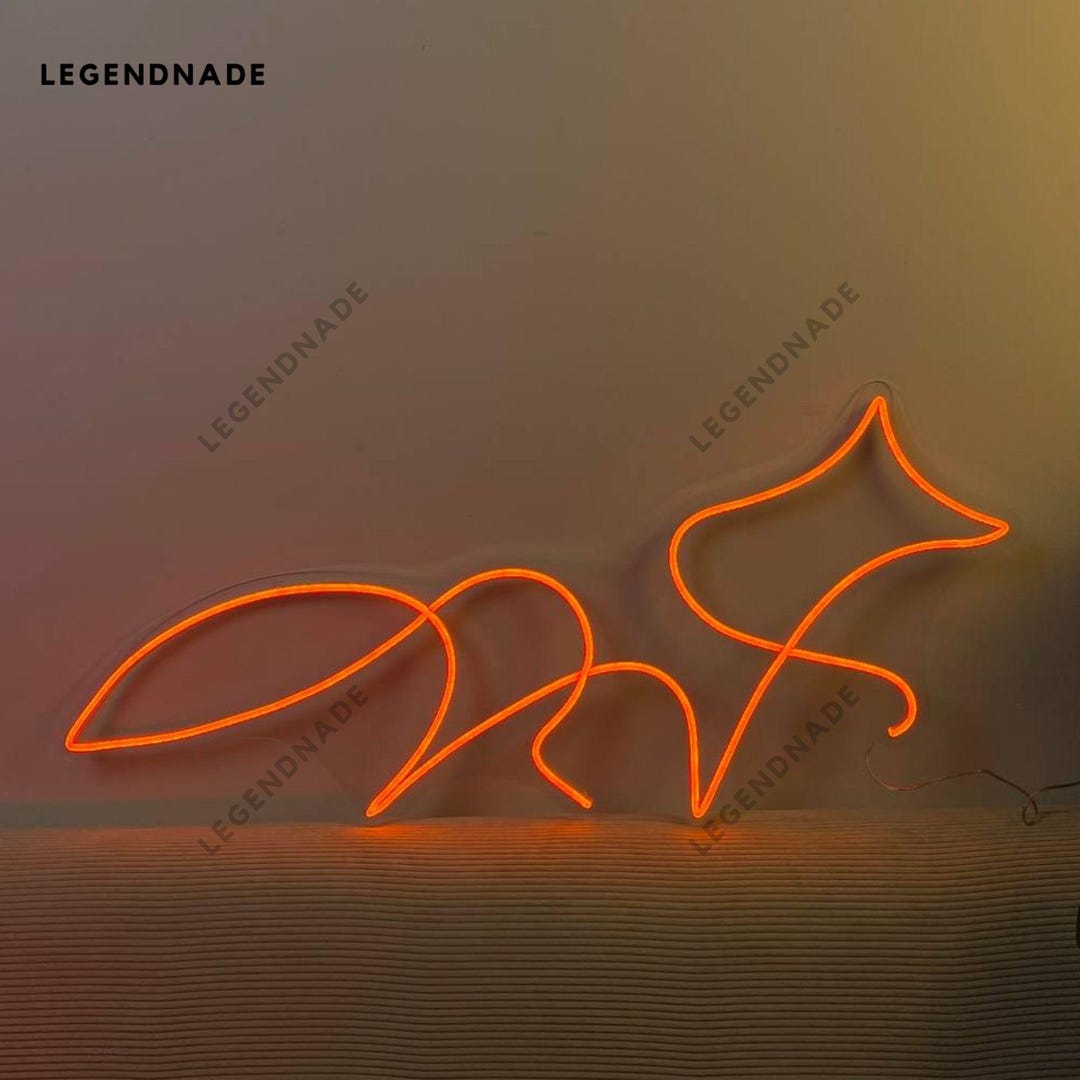Minimalist Fox Neon Sign, Fox Line Art Led Sign, Fox Led Light, Fox ...