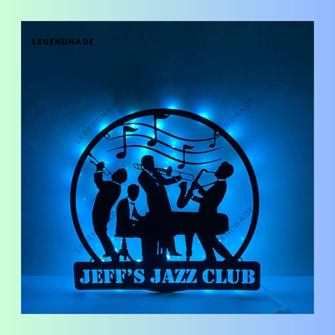 Personalized Jazz Music Band Metal Sign Jazz Metal Light, Music Band ...