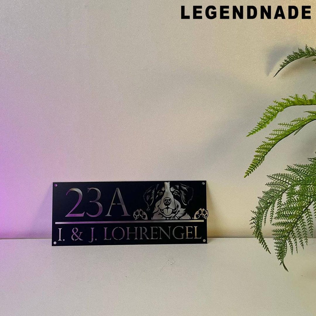 Bernese Mountain Dog Metal House Number: Pet Lover Address Sign ...