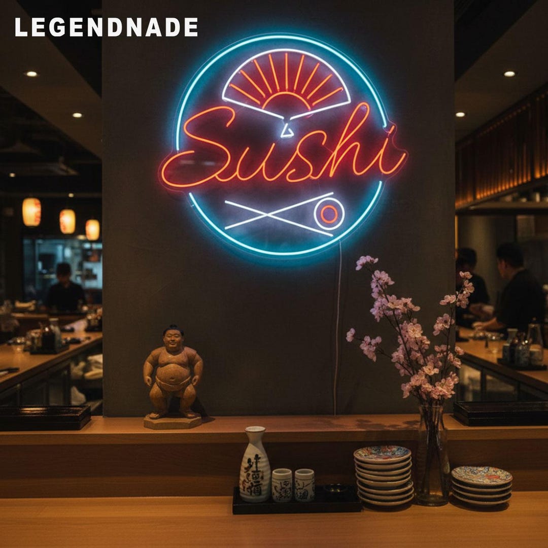 Japanese Sushi Neon Sign, Sushi Bar Wall Decor, Asian Restaurant Neon ...