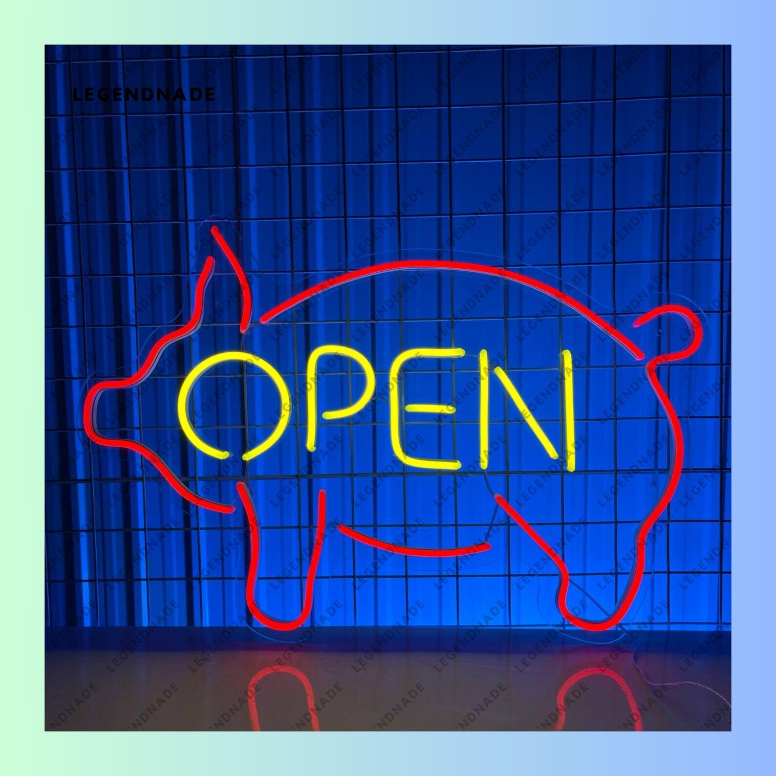 Pig Open Neon Sign, Butcher Shop Open Led Sign, Pig Meat Shop Led Light ...