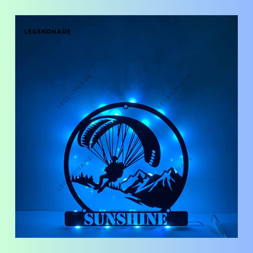 Personalized Skydiving Metal Sign, Skydiver Metal Light, Skydiving Led ...