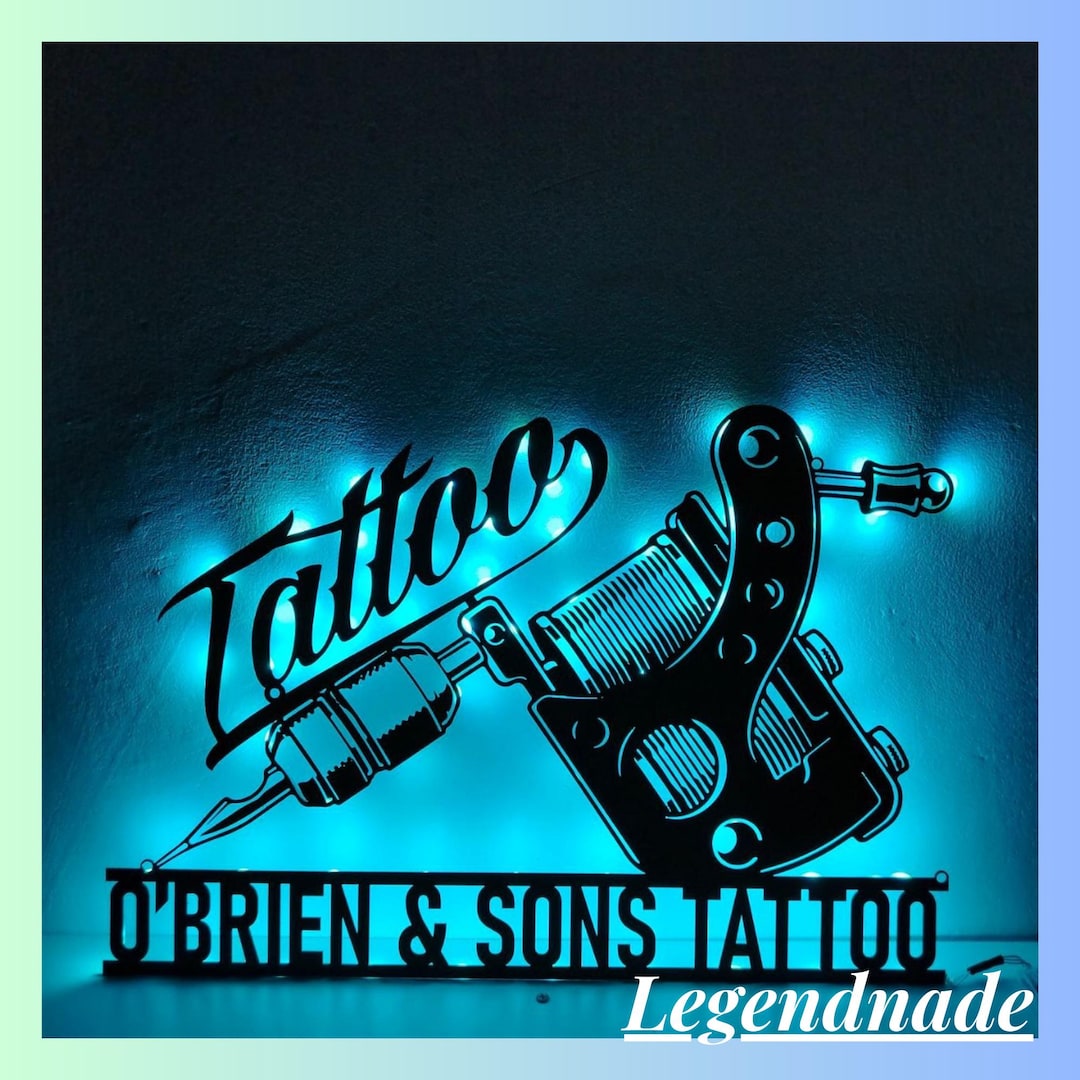 Personalized Tattoo Artist Metal Sign, Tattoo Artist Metal Light, Ink ...