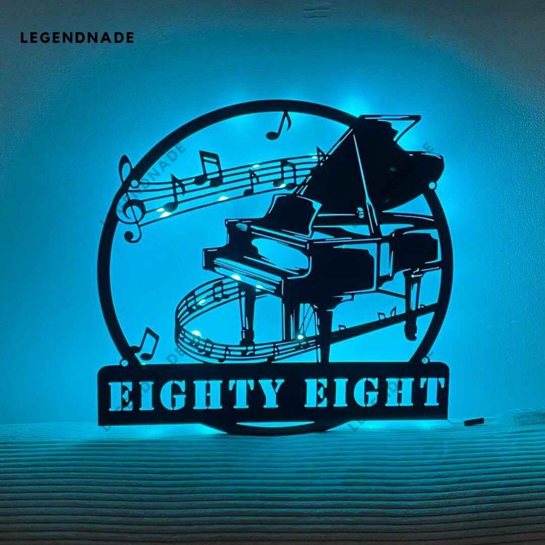 Personalized Piano Metal Sign, Piano Music Metal Light, Piano Musical ...