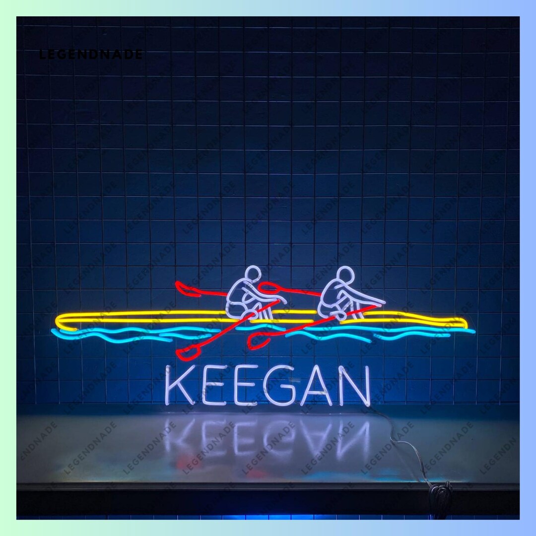 Boat Rowing Neon Sign, Couple Rowing Led Sign, Rowing Led Light, Sport ...