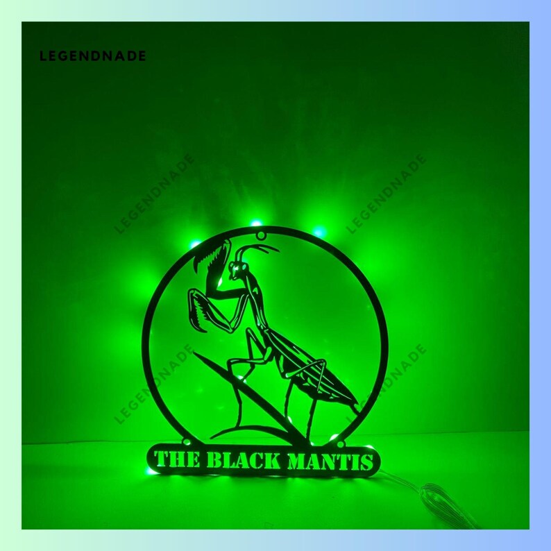 Personalized Praying Mantis Metal Sign, Mantis Metal Light, Mantis Led ...