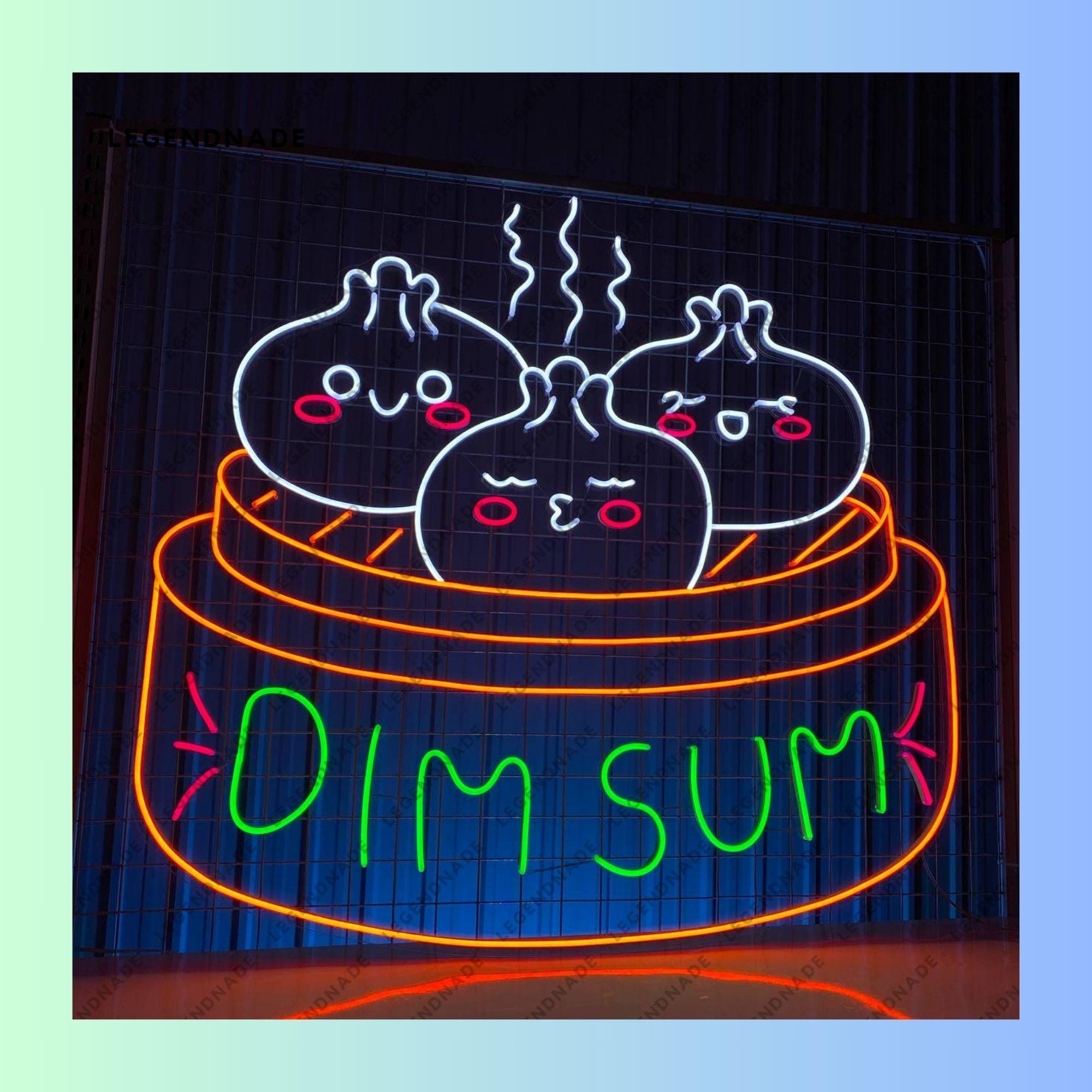 Dim Sum Neon Sign, Dimsum Led Sign, Chinese Dumbling Led Light, Chinese Dimsum Light, Dimsum ...