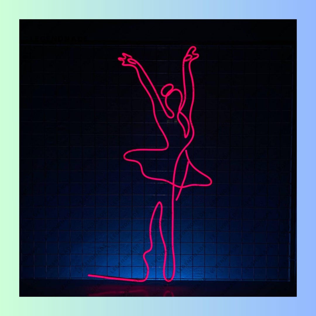 Ballerina Dance Neon Sign, Ballerina Led Sign, Ballet Dancer Led Light ...