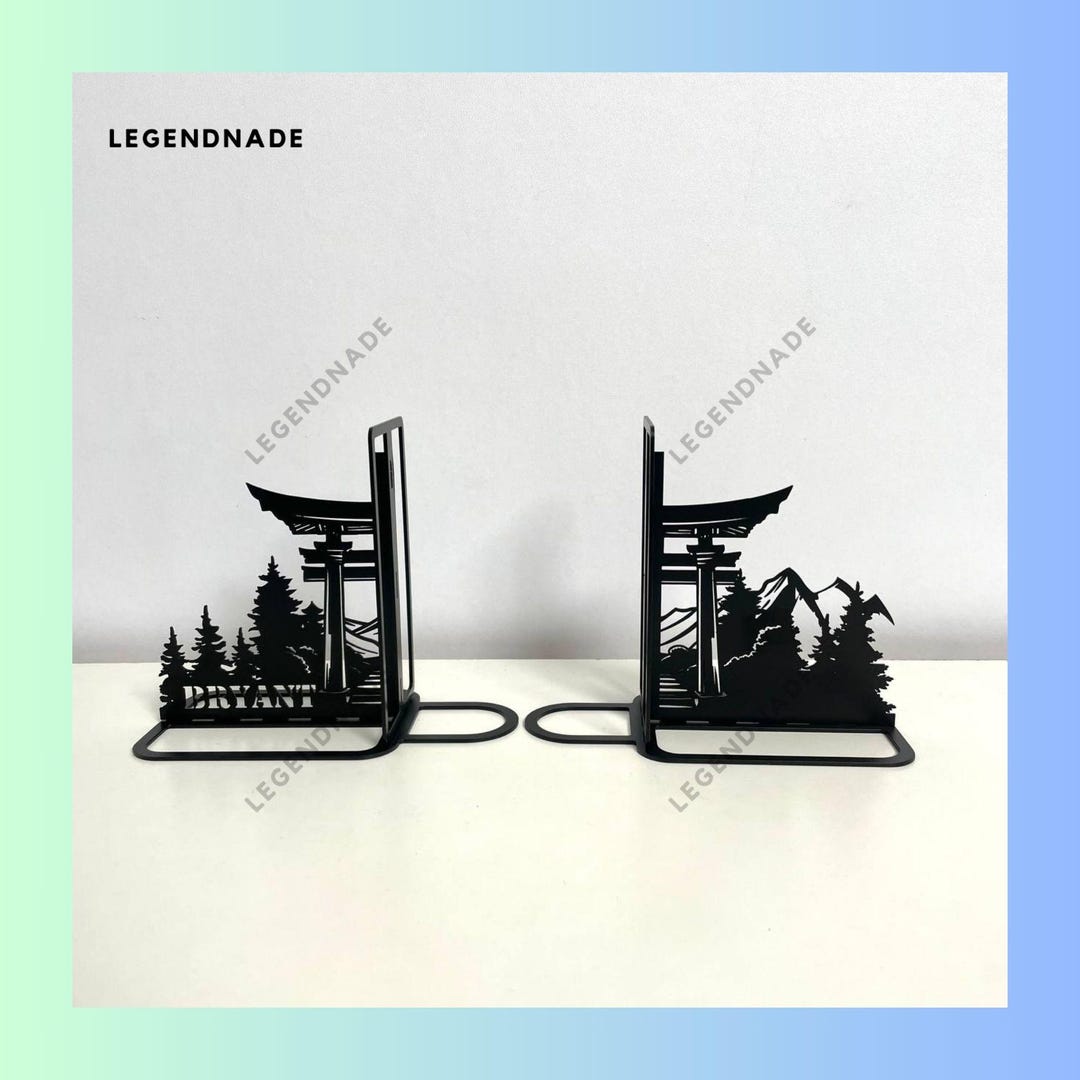 Personalized Torii Gate Metal Bookend Torii Gate Japan Metal Bookends ...