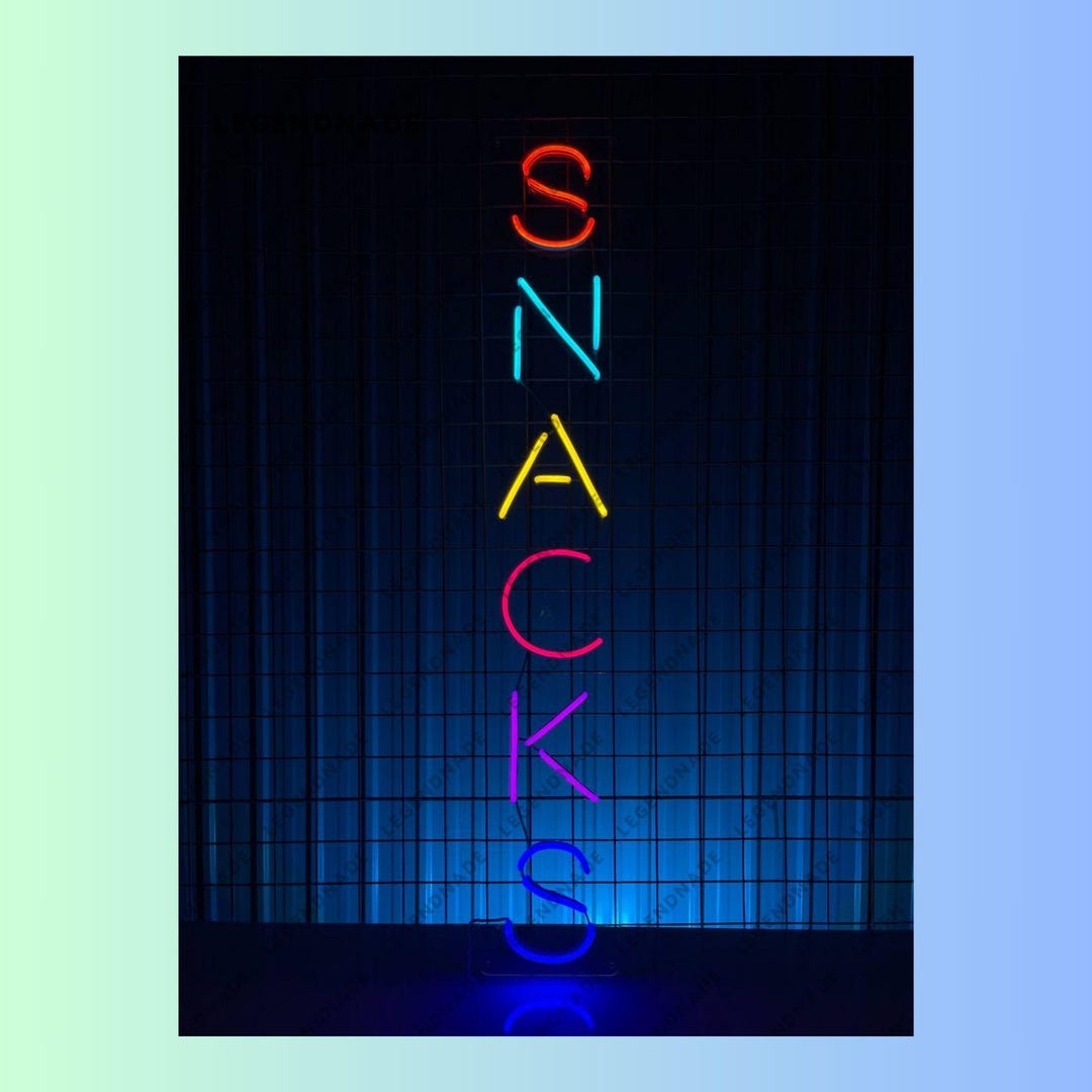 Snack Neon Sign, Custom Snack Led Sign, Custom Snack Text Led Light ...
