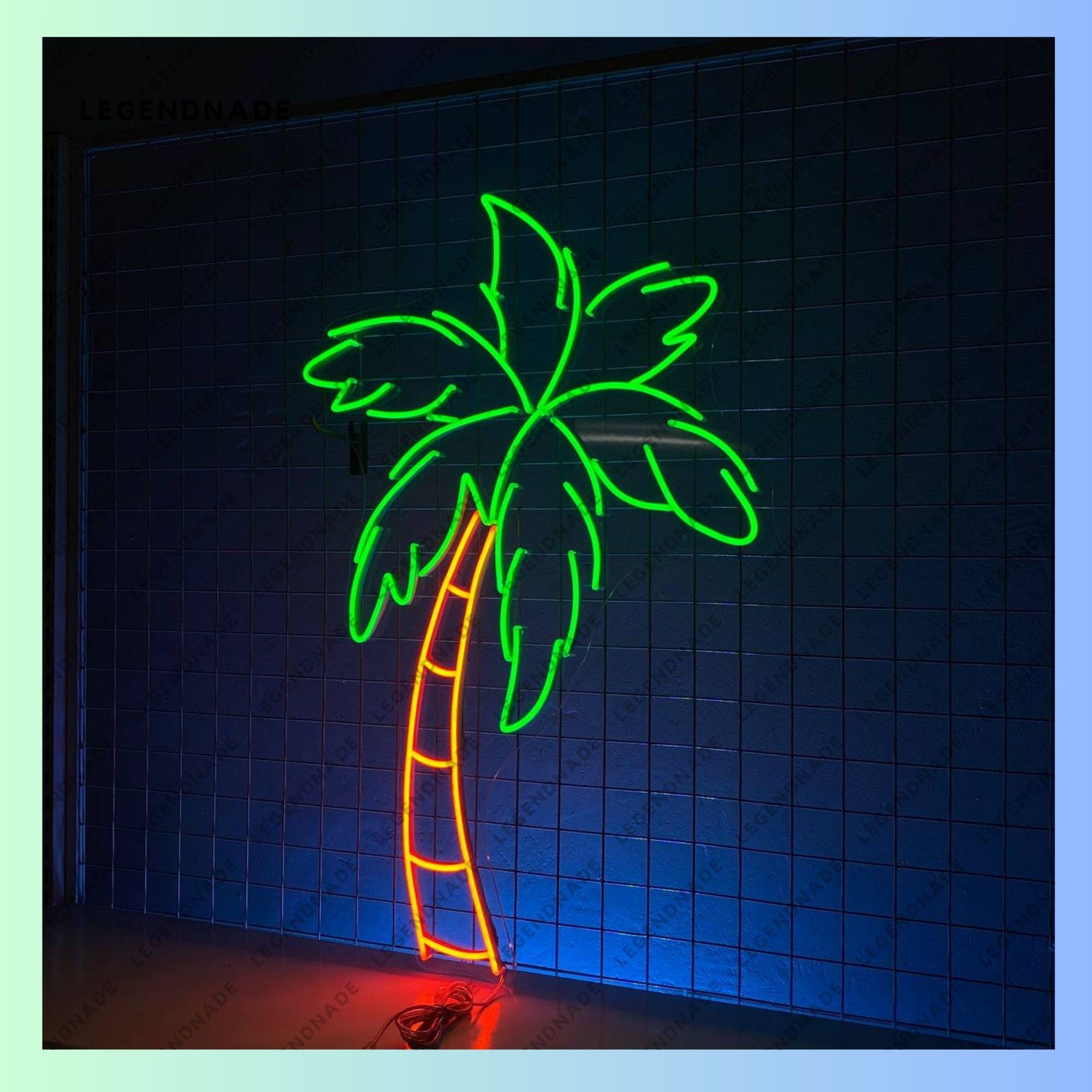 Palm Tree Neon Sign, Palm Tree Led Sign, Palm Tree Beach Led Light ...