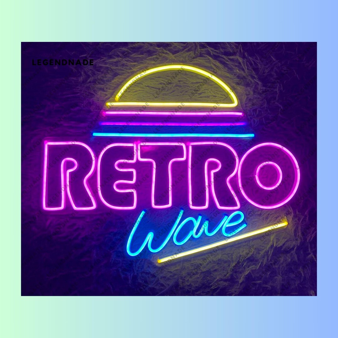 Retro Wave Neon Sign, Retro Wave Led Sign, Retro Vintage Led Light ...