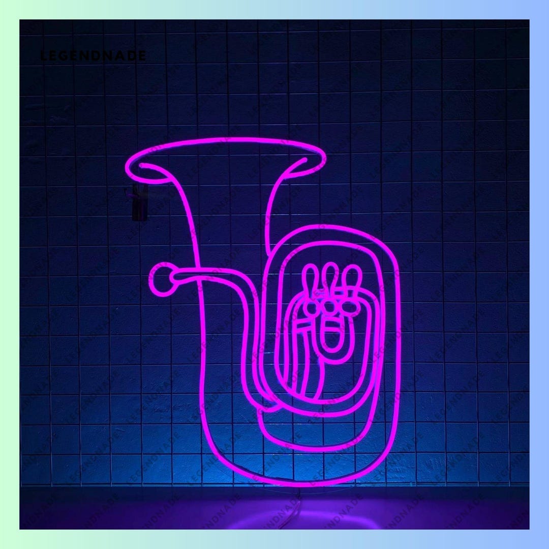 Tuba Musical Neon Sign, Musical Led Sign, Musical Music Led Light ...