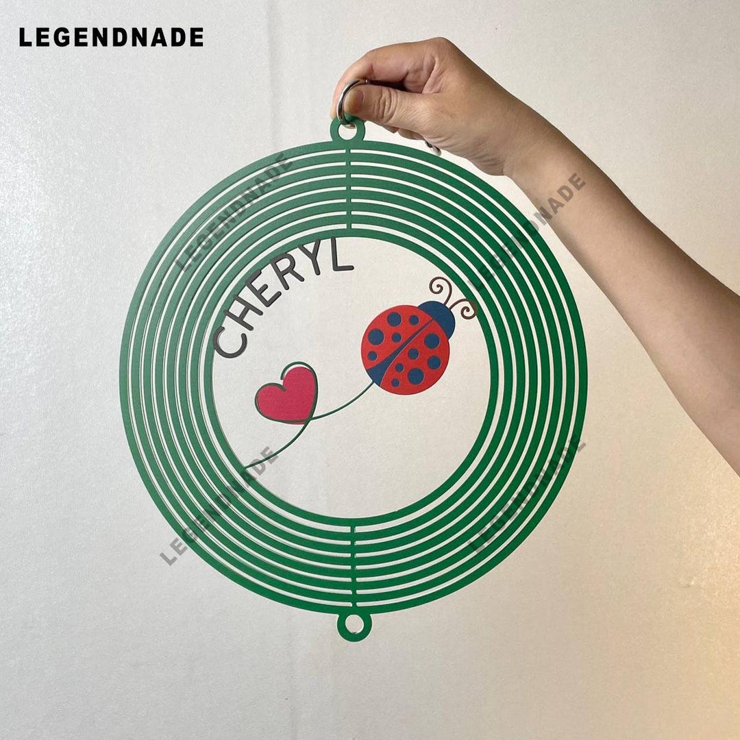 Custom Ladybug Wind Spinner With Name, Metal Garden Decoration, 3D ...