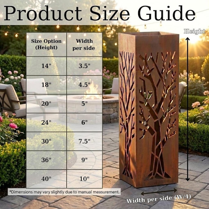 Fox Forest Metal Garden Column, Outdoor Pathway LED Light Box ...